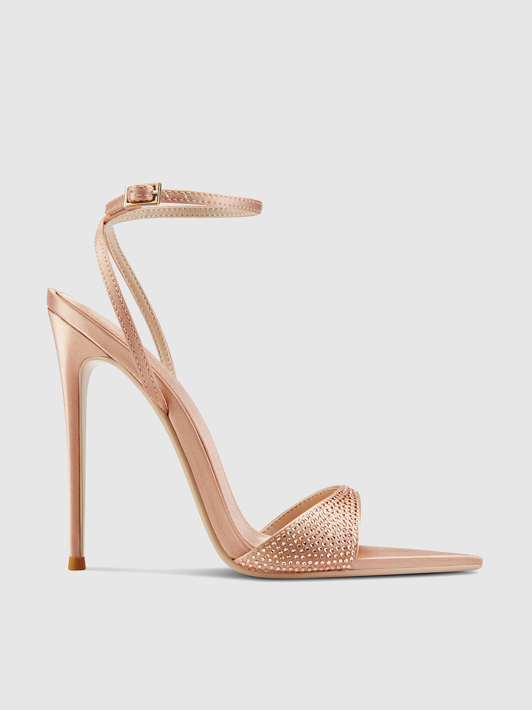 GG Heel Satin - Nude Crystal – Femme LA