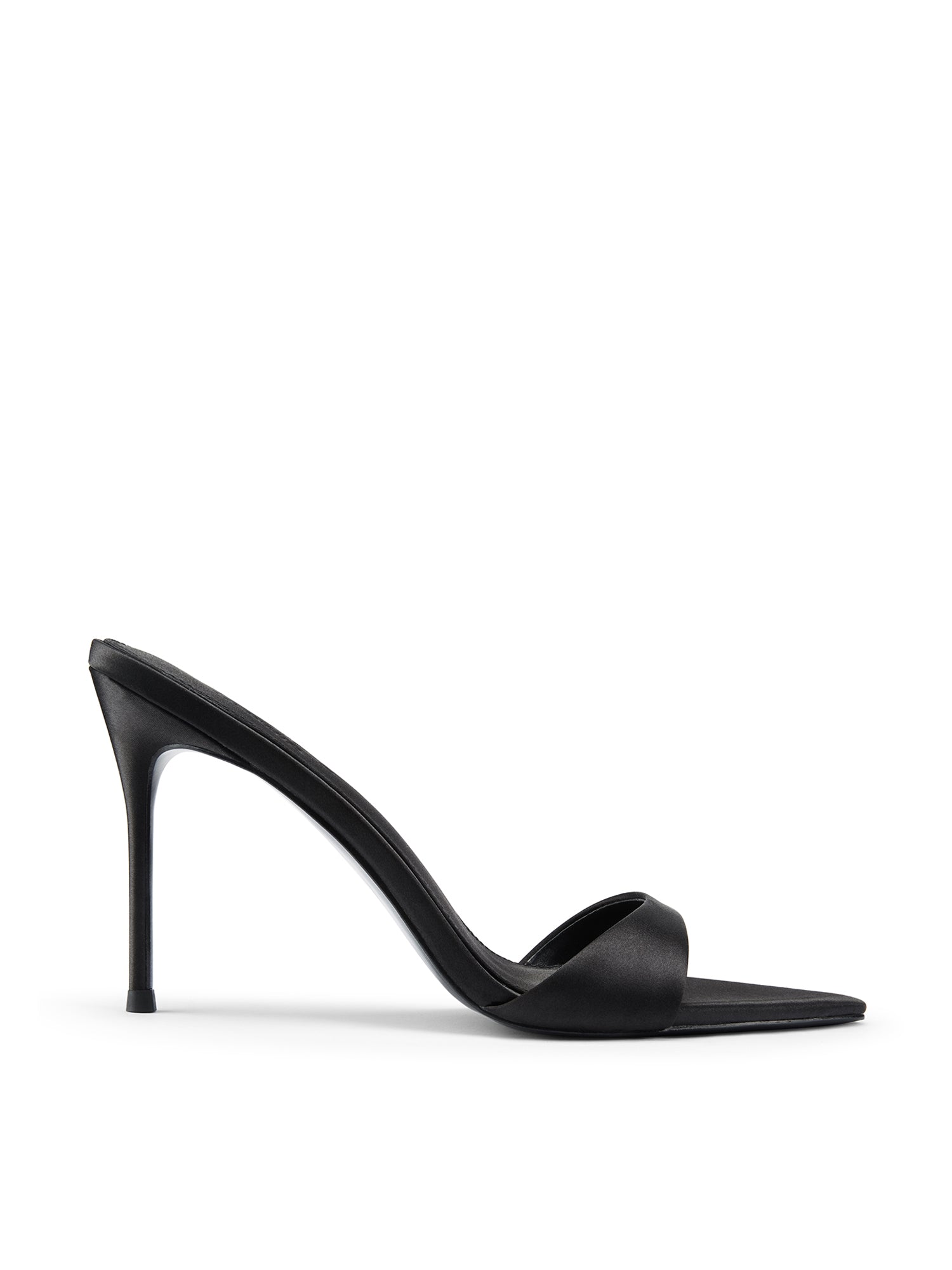 Kaia 100 Slipper - Noir Satin | FEMME LA