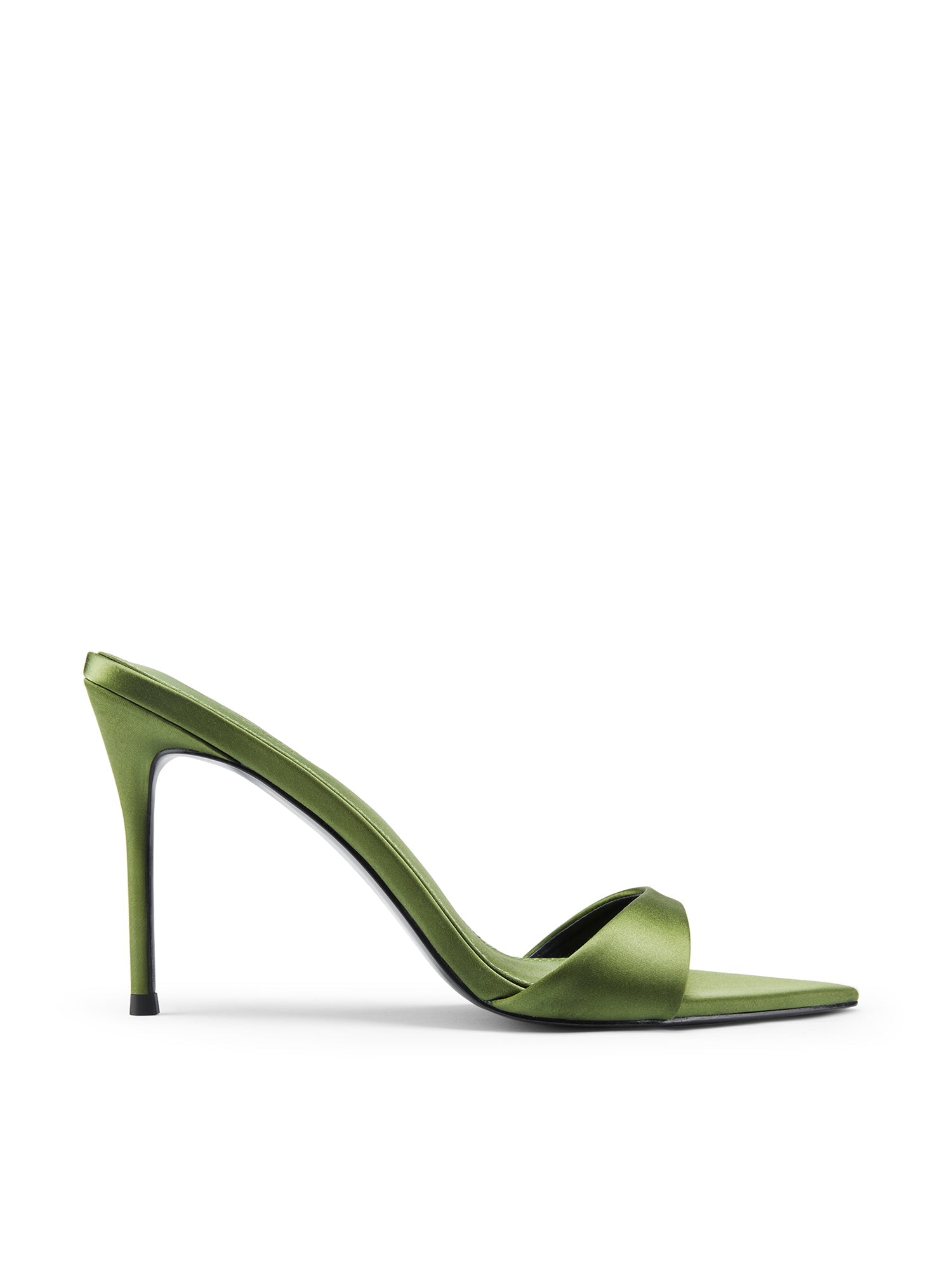 Kaia 100 Slipper - Khaki Satin | FEMME LA